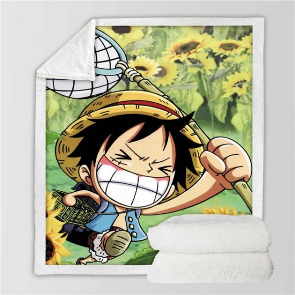 One Piece Blanket: Cute Mischievous Chibi Luffy Blanket | One Piece Store