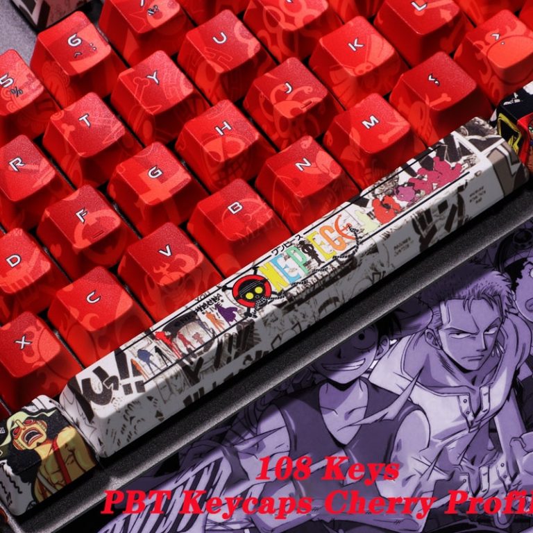One Piece Keycaps - Keyboard PBT Keycaps Anime One Piece Luffy | One ...