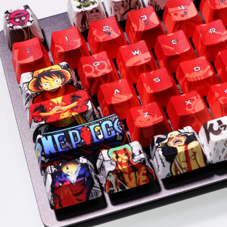 One Piece Keycaps - Keyboard PBT Keycaps Anime One Piece Luffy | One ...