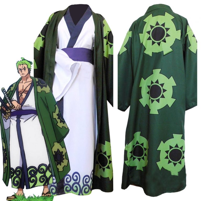 One Piece Cosplay - Roronoa Zoro Cosplay Costume Kimono Robe Full Suit ...